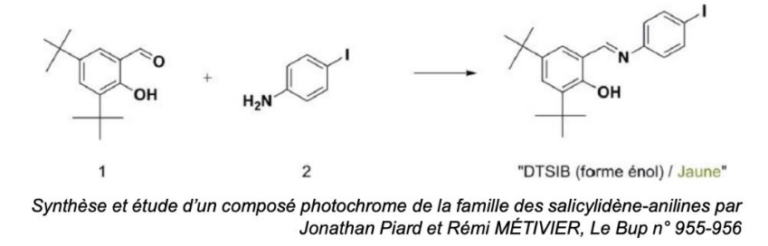Synthèse d’un composé chimique photochrome